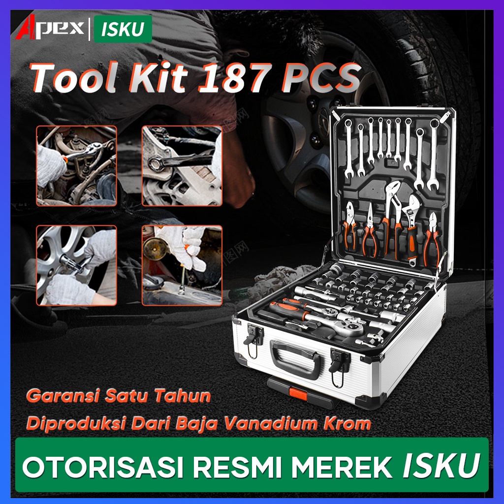 Jual Tool Kit Set 187 PCS Perkakas Bengkel/Tool box set/Perkakas Bengkel/Alat Bengkel Perkakas ...