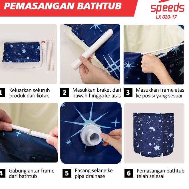Jual Chekout SPEEDS Bathtub Lipat Portable Folding Barrel Bak Mandi ...