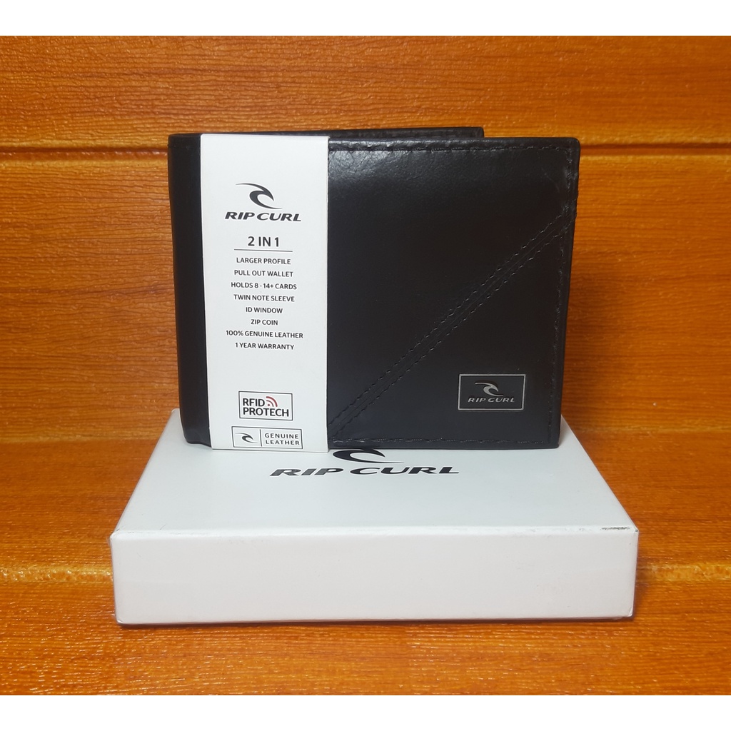 Jual Dompet Pria Ripcurl Original A22 Vintage rfid 2 in 1 - black ...