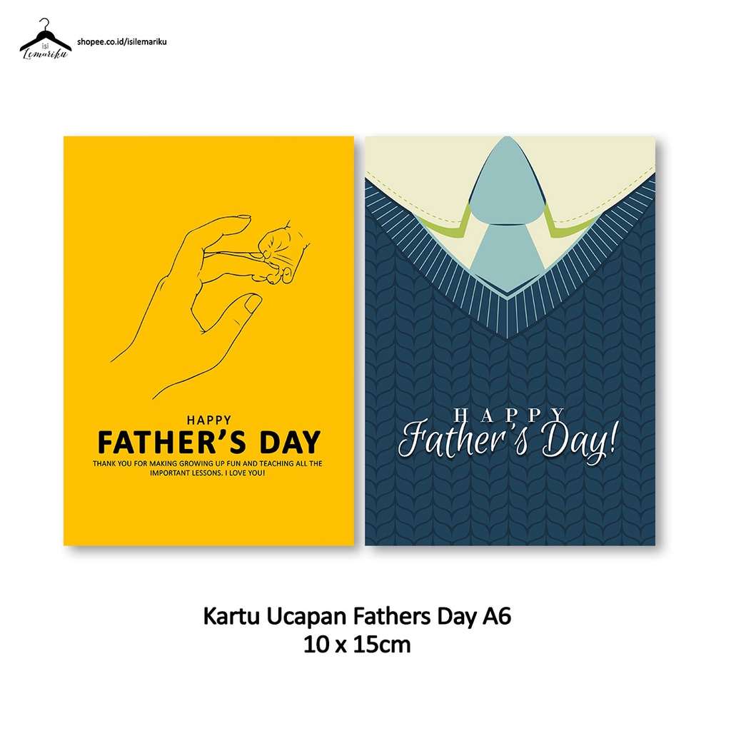Jual Kartu Ucapan Happy Fathers Day / Hari Ayah A6 10 x 15cm + Amplop ...