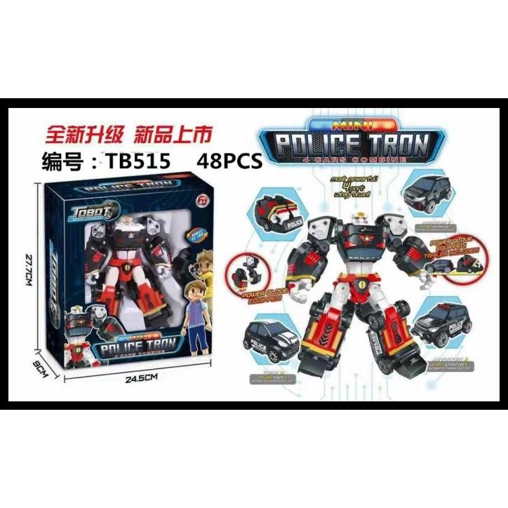 Jual New Mainan Mini Tobot Policetron 4In1 Mobil Jadi Robot 4 Cars ...