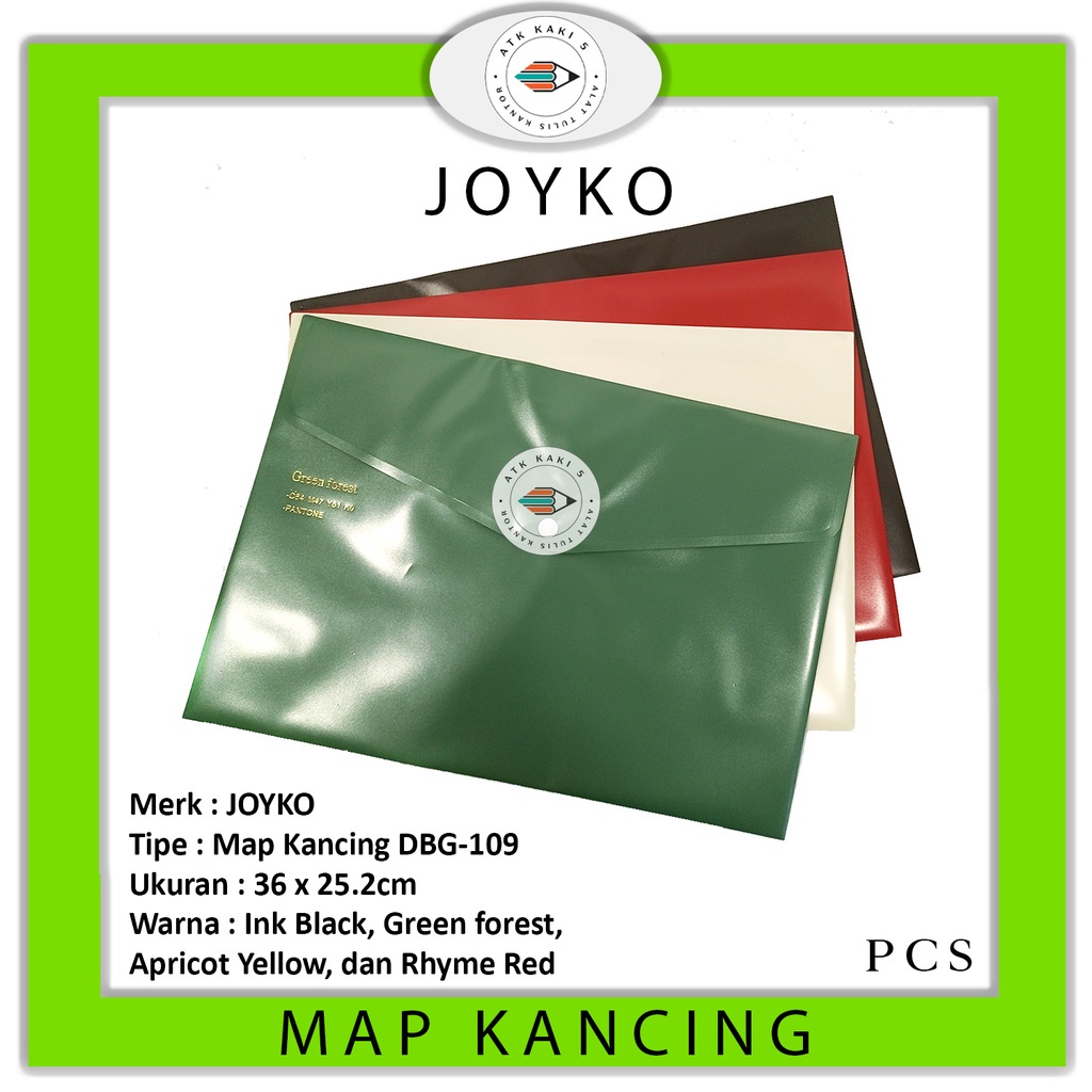 Jual JOYKO - Map Plastik Kancing Pen DBG-109 Warna - Pcs | Shopee Indonesia
