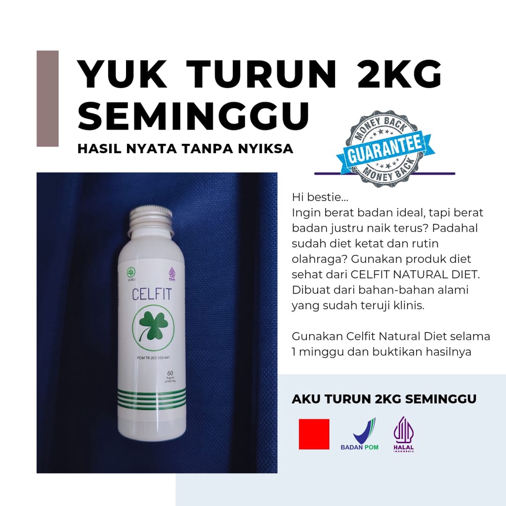 Jual PROMO...!!! Pelangsing Badan Obat Diet BPOM - CELFIT NATURAL - 100 ...