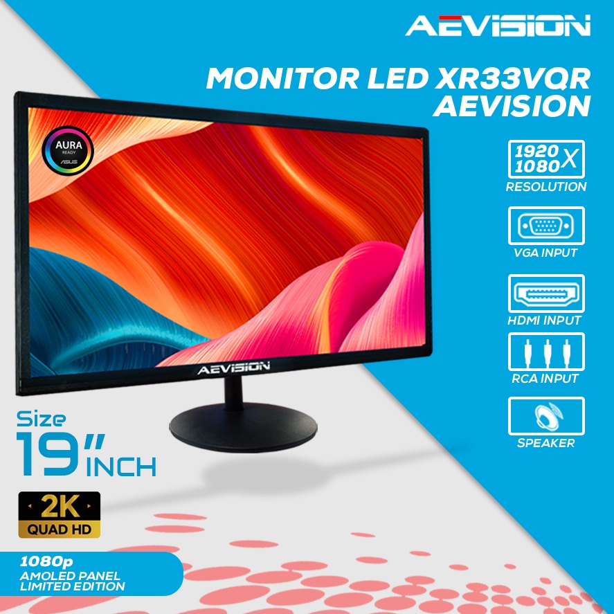 Jual Monitor LED Aevision 20 inch HDMI VGA Layar Komputer | Shopee ...
