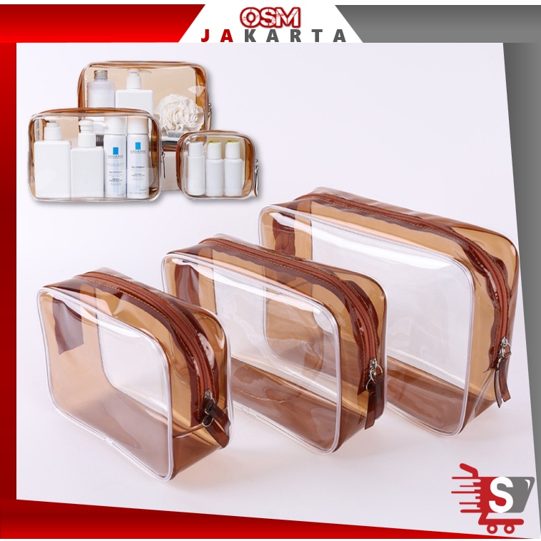 Jual OSM JKT T5586 Tas Kosmetik Transparant / Pouch Travel Make Up ...
