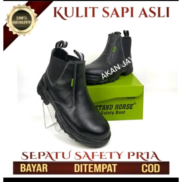 Jual SEPATU SAFETY BOOT MODEL TERBARU SEPATU KULIT UJUNG BESI SEPATU ...