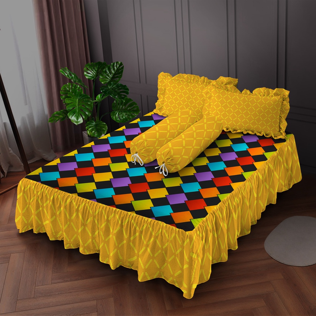 Jual Kintakun Sprei Rumbai 160 / 180 Raduga Dluxe Microtex Kuning ...