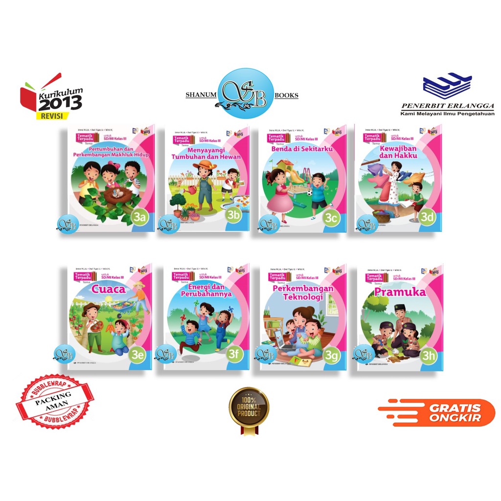 Jual TEMATIK TERPADU KELAS 3A 3B 3C 3D 3E 3F 3G 3H PENERBIT ERLANGGA ...