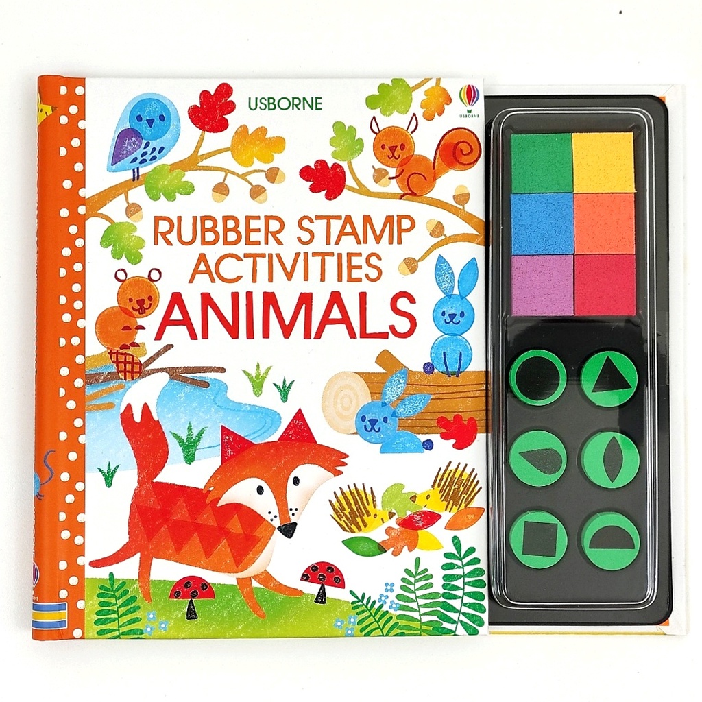 Jual ORIGINAL Usborne Rubber Stamp Activities Animals - Leon Books ...