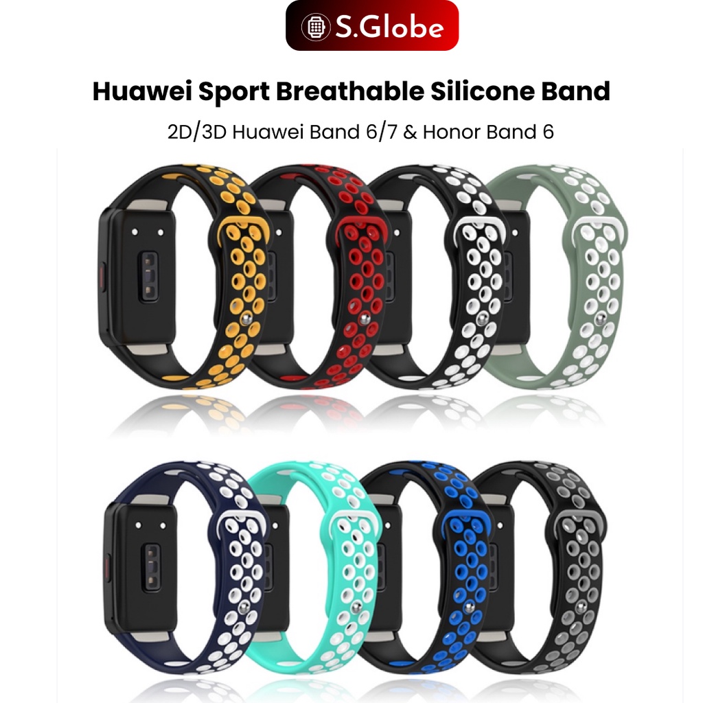 Jual Huawei Sport Breathable Silicone Band Honor Band 6 Huawei Band 6 7 ...