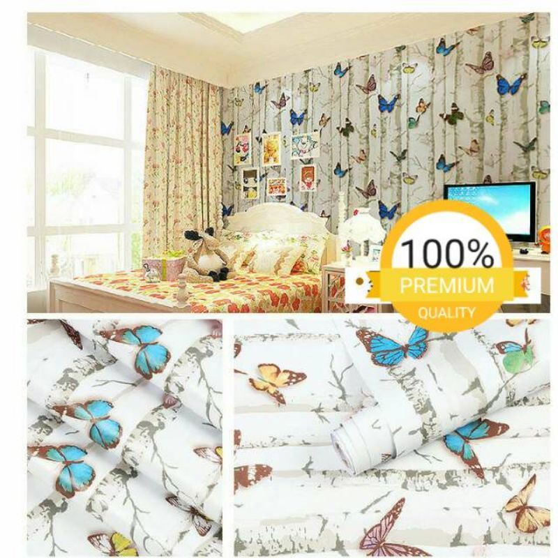 Jual Walpaper Sticker Dinding kamar tidur anak karakter pokemon kupu ...