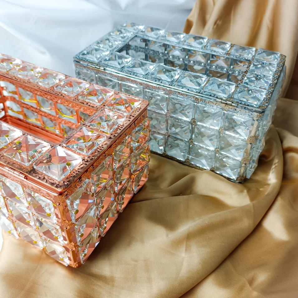 Jual ASHOME Tempat Tissue Full Kristal Bentuk Kotak Warna dan / Kotak ...