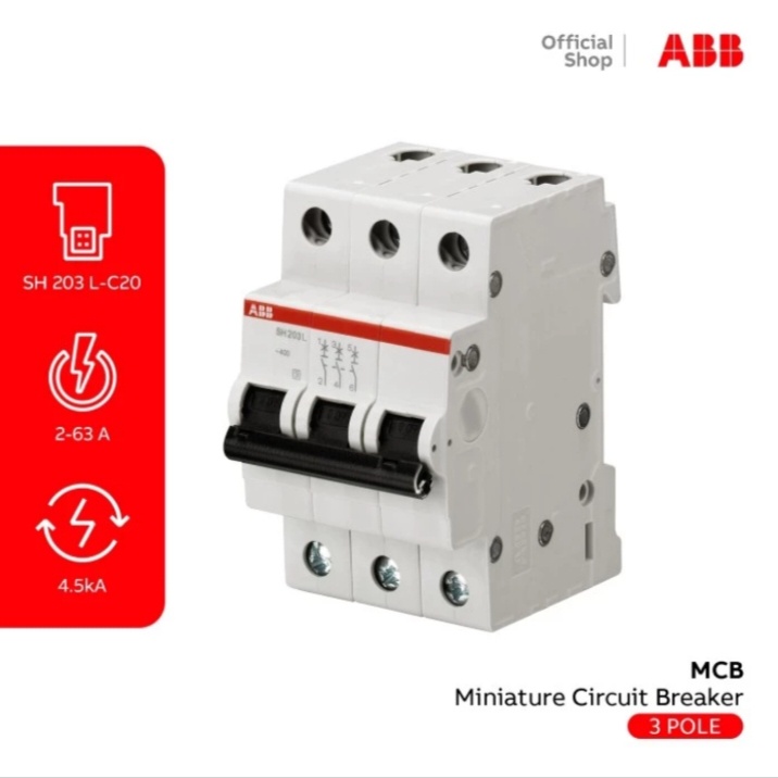 Jual MCB ABB 20A 3 Phase | Shopee Indonesia
