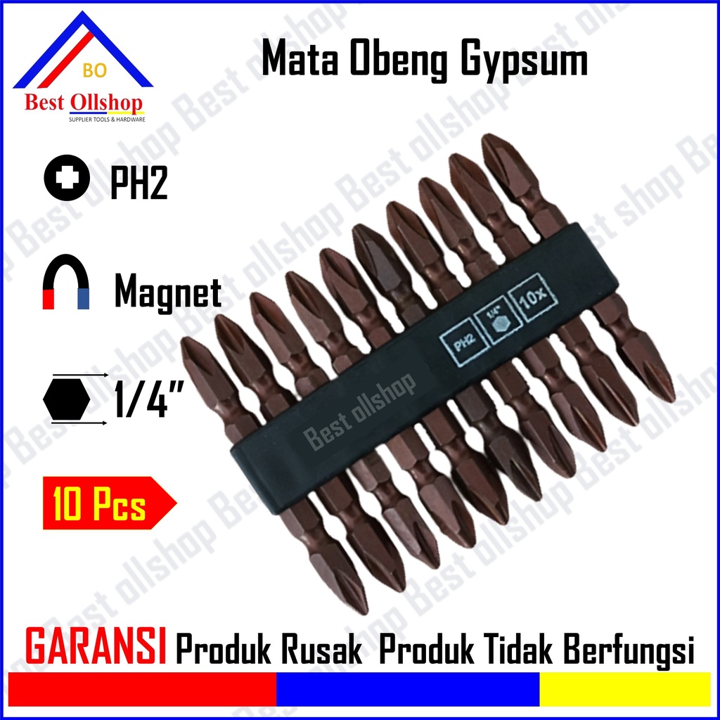 Jual Screw Driver Bit Magnet Angin Gypsum 10 Pcs / Mata Obeng Magnetic ...