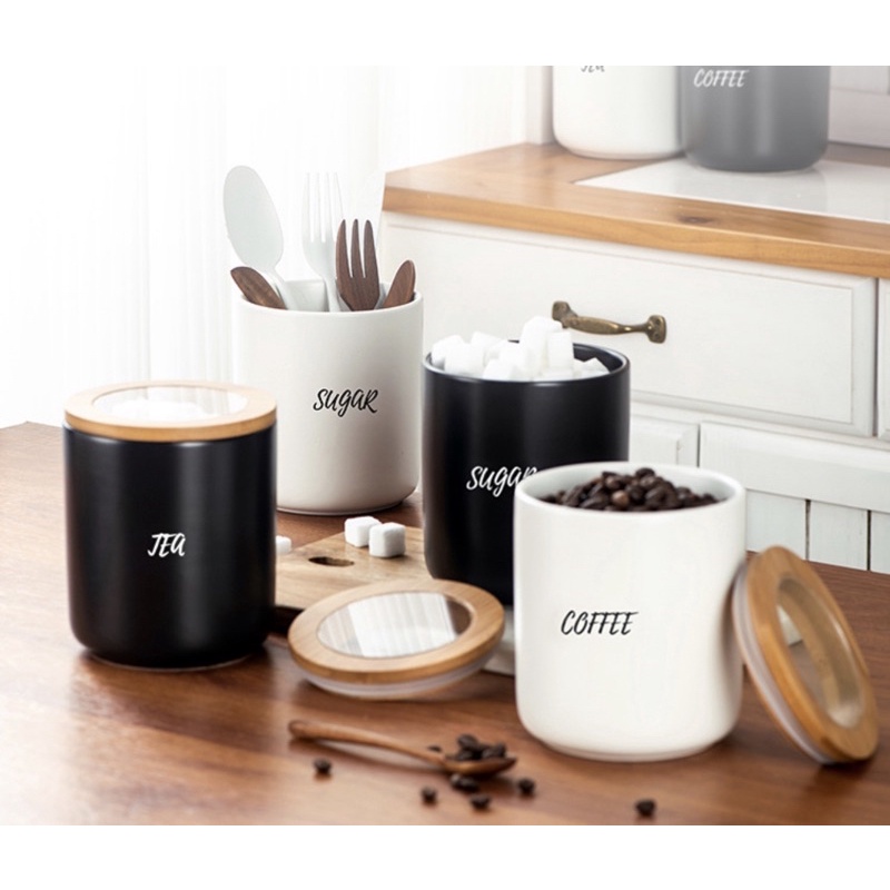 Jual 1 SET Tempat Tea , Kopi , Gula / Tea, Coffe,Sugar Storage/Wadah ...