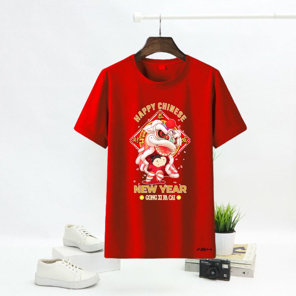 Jual Kaos Distro Imlek Barongsai Couple Keluarga Print DTF AI309 Barong ...