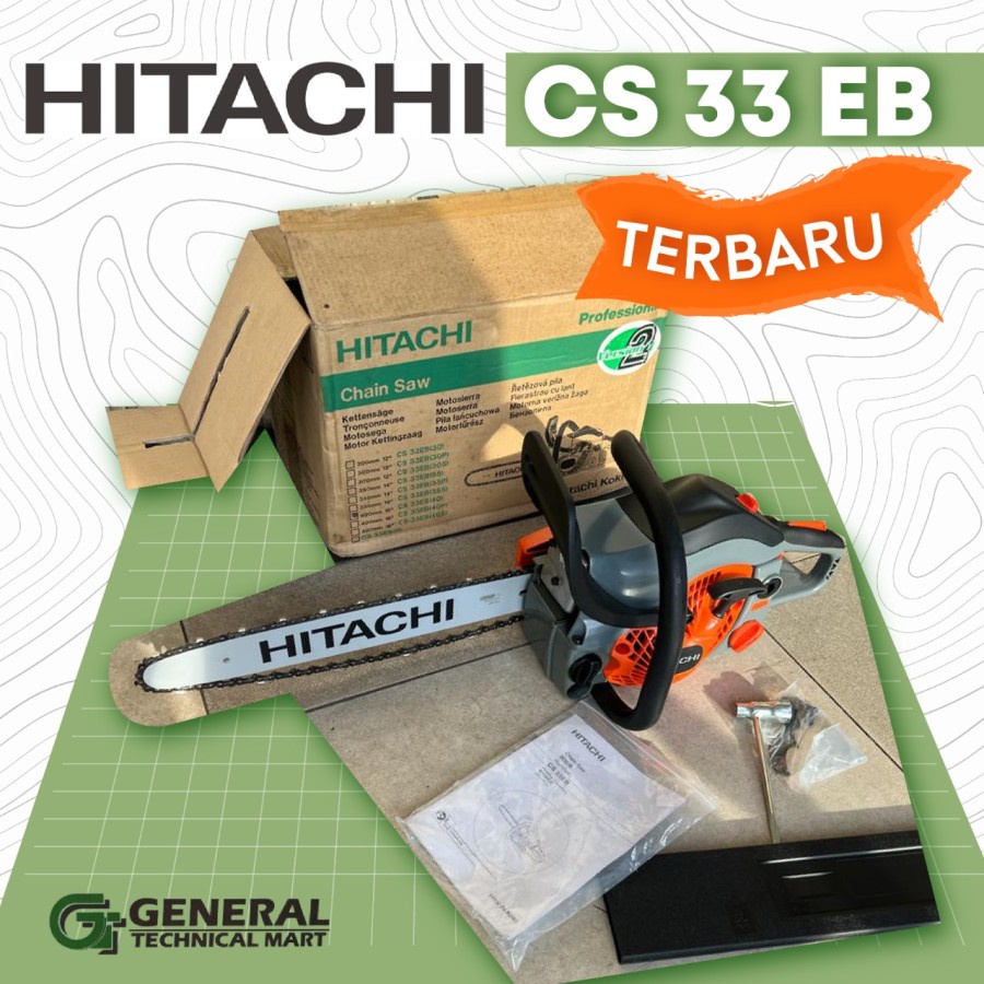 Jual Chainsaw HITACHI Japan CS33EB CS 33EB 16" 32CC bensin 2 tak ...