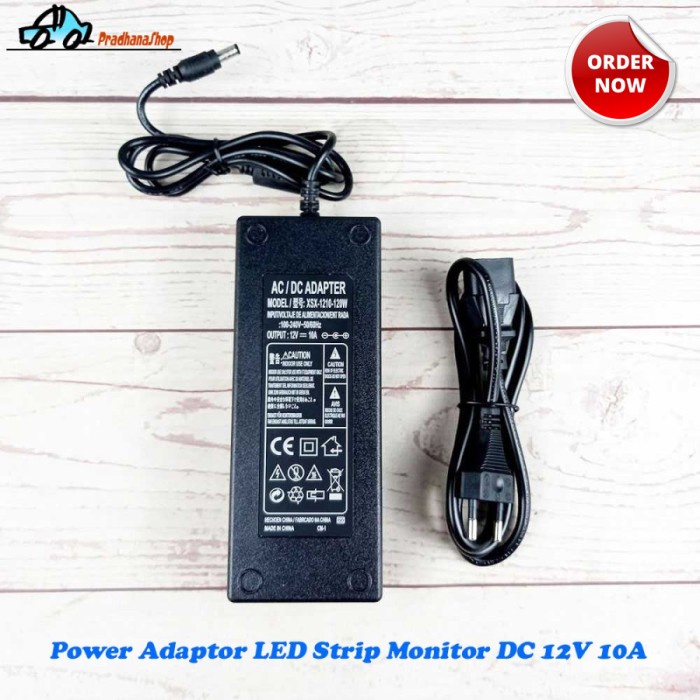 Jual Adaptor Power Adaptor Adapter Supply Dc 12V 10A Led Strip Light Monitor | Shopee Indonesia