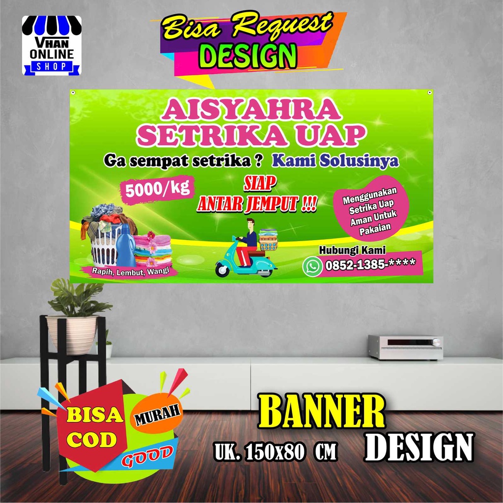 Jual Cetak Banner / Spanduk Jasa Setrika Uap, Laundry, Jasa Cuci, Keren ...