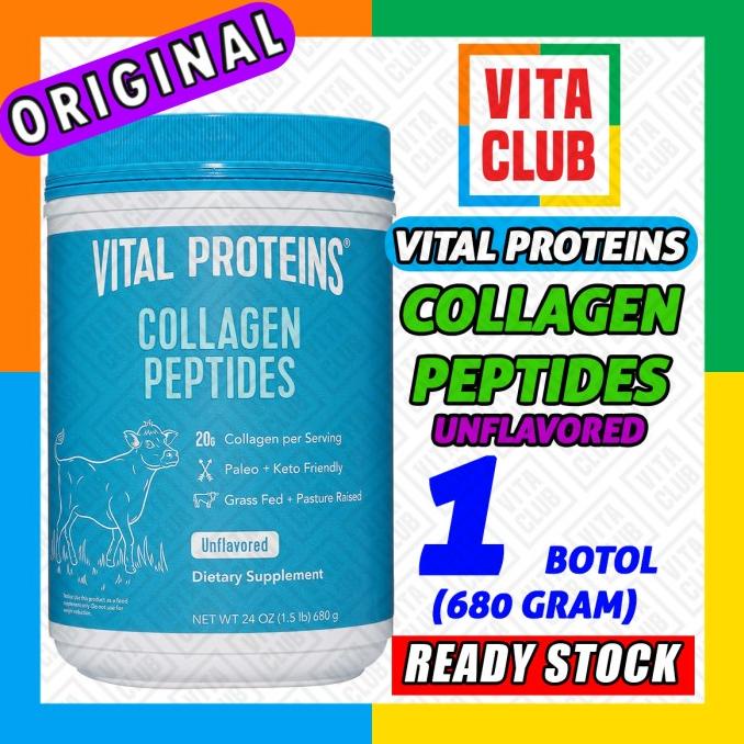 Jual Vital Proteins Collagen Peptides 680 gram UNFLAVORED 680g 24oz protein | Shopee Indonesia