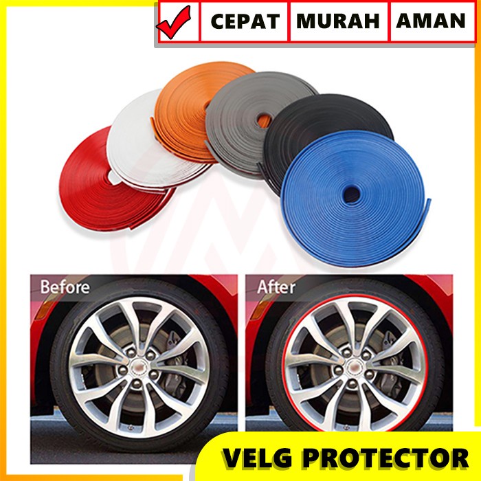 Jual Stiker Rim Protector Lis Karet Ban Mobil 8 Meter untuk 4 Roda Velg ...