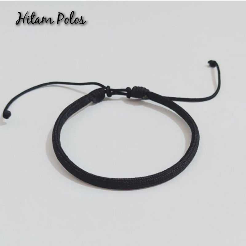Jual Gelang Etnik Tali Hitam Polos 3,5mm | Shopee Indonesia
