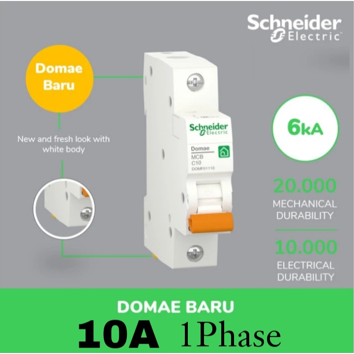 Jual MCB Domae Schneider 10A 1 Phase Original | Shopee Indonesia