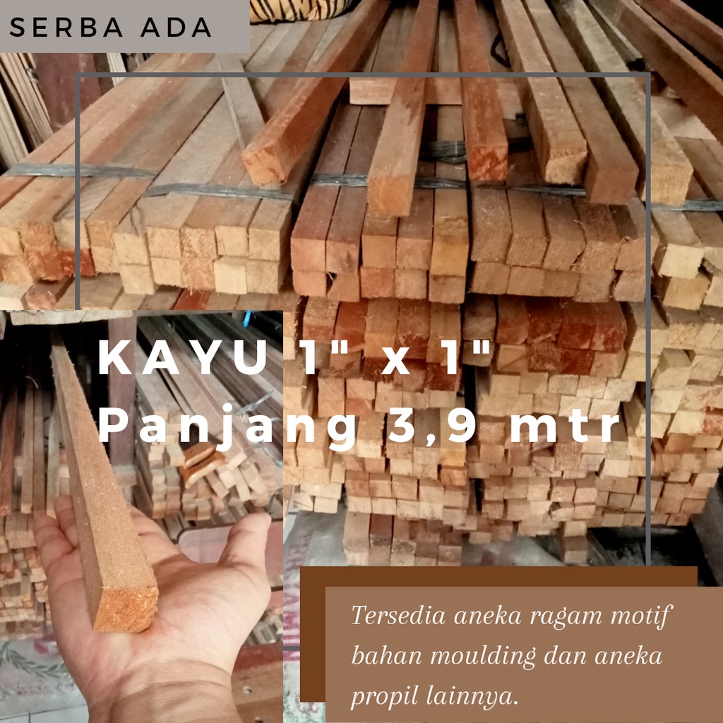 Jual Kayu Balok / Reng / Kaso 1" x 1" Panjang ± 390 cm | Shopee Indonesia