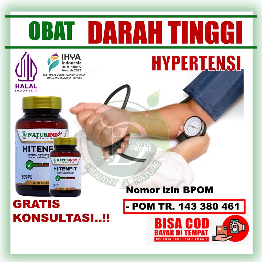 Jual HITENFIT Obat Penurun tekanan darah tinggi ampuh hipertensi sakit ...