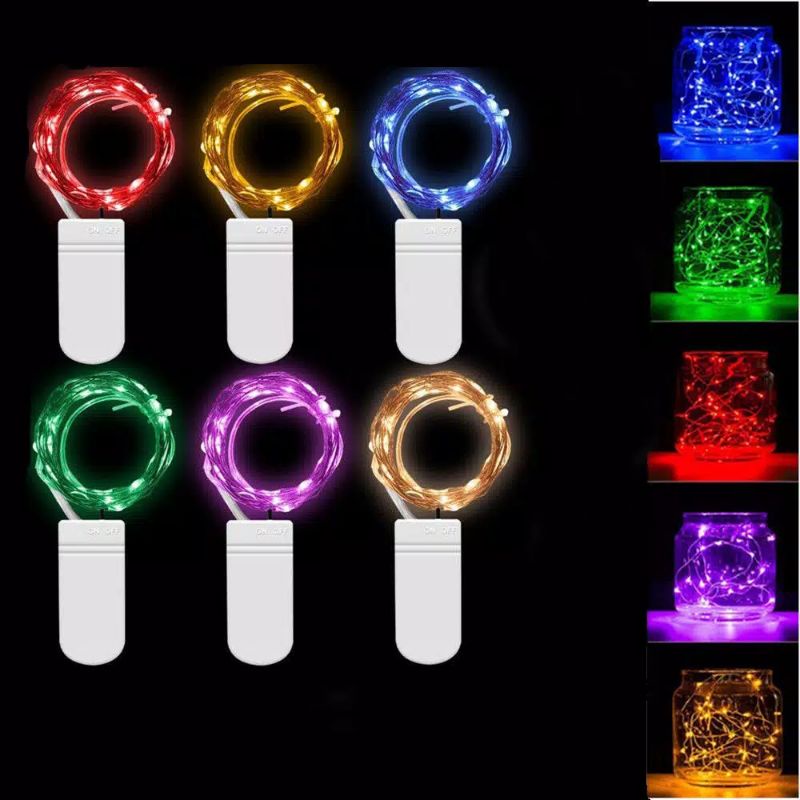 Jual [BATERAI PIPIH] Fairy lights lampu kawat led string copper wire ...