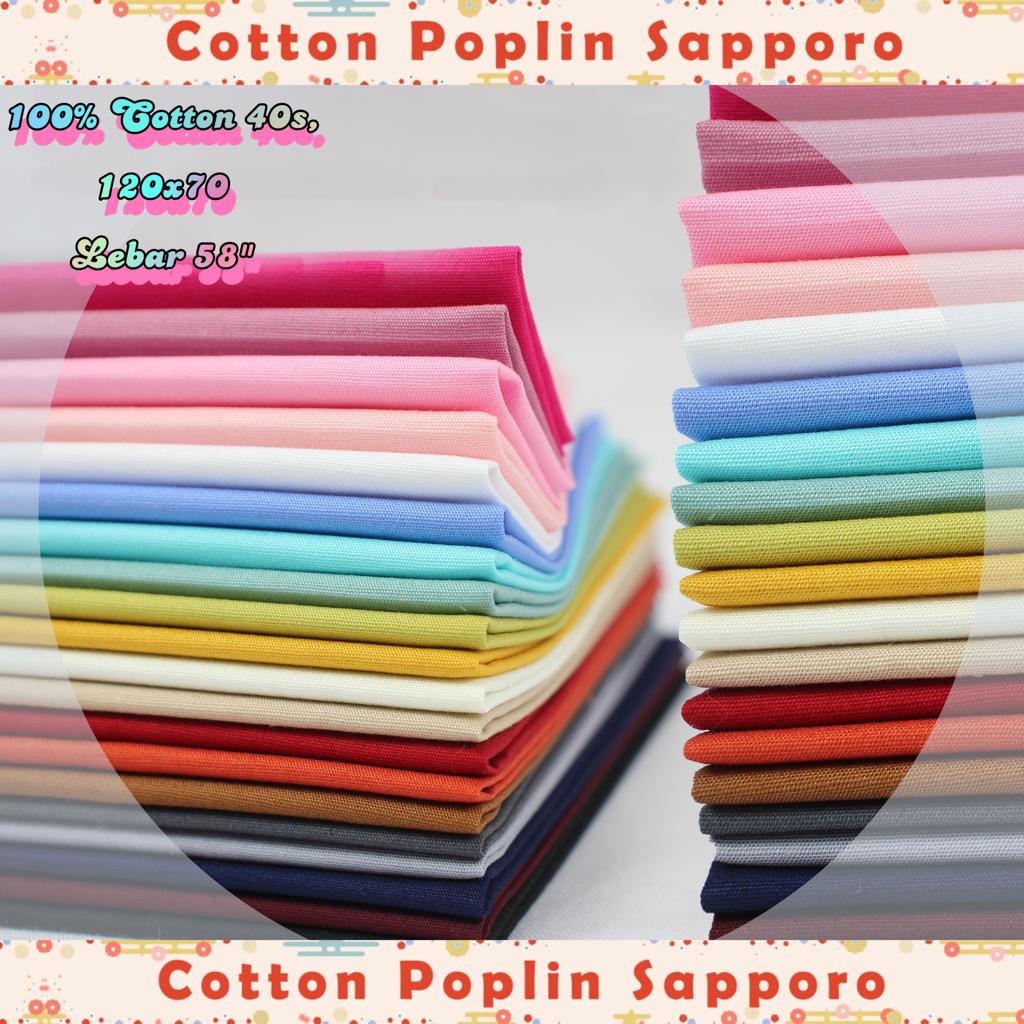 Jual Bahan multi Kain 100% Katun cotton poplin SAPPORO popline Jepang ...