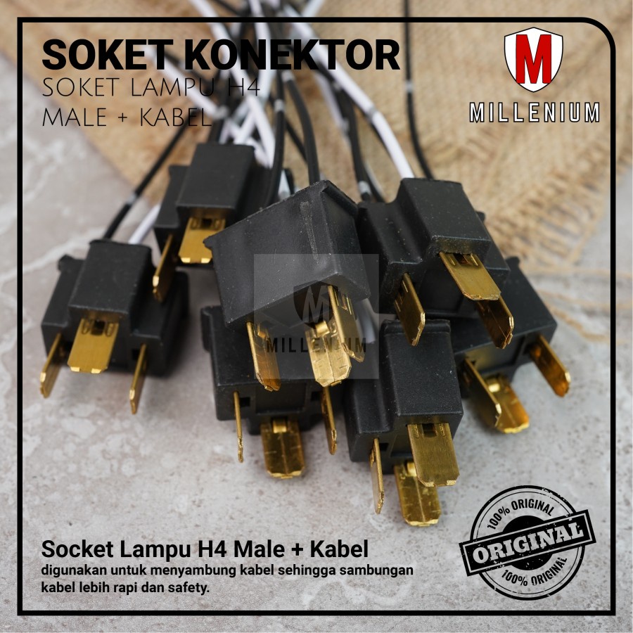 Jual Soket Seal Beam Male Lampu H4 Socket Sealbeam Cowok Rumah Bohlam ...