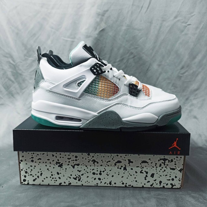 Jual Sneakers Sepatu Nike Air Jordan 4 Retro Lucid Green Rasta Branded ...