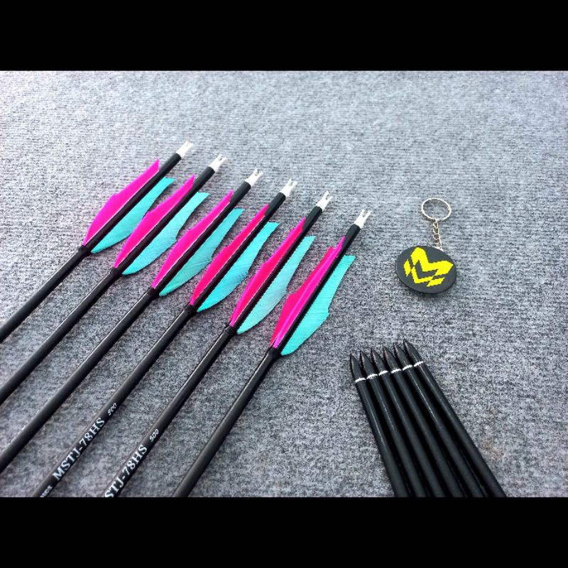 Jual Arrow Mix Carbon Musen 7.8mm Spine 500 Fast Shooting Horsebow Pink ...
