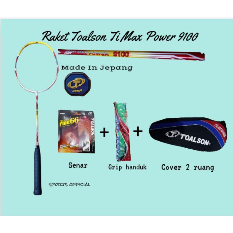 Jual Raket Toalson Ti Max Power 9100 / Raket Ti Max Power 9100 ORIGINAL ...