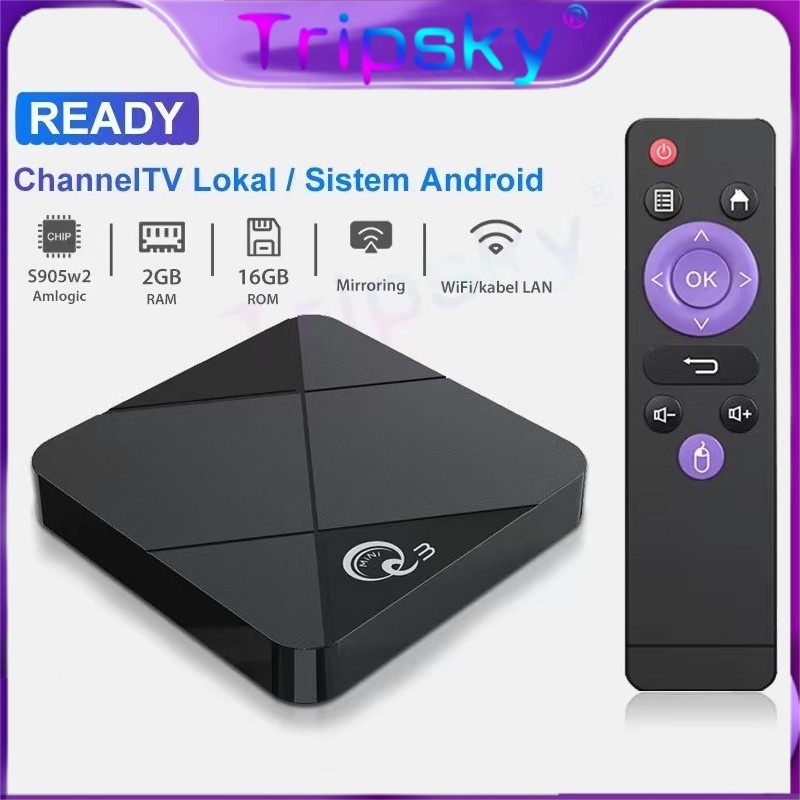 Jual STB ANDROID BOX TV RAM 2GB 16GB Q3 ANDROID 9 - MINIQ3 TV BOX ...