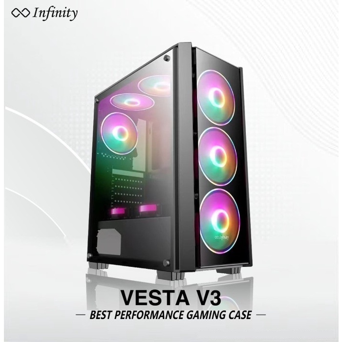 Jual Casing PC ATX Infinity VESTA V3 Tempered Glass with 4 Fan RGB ...