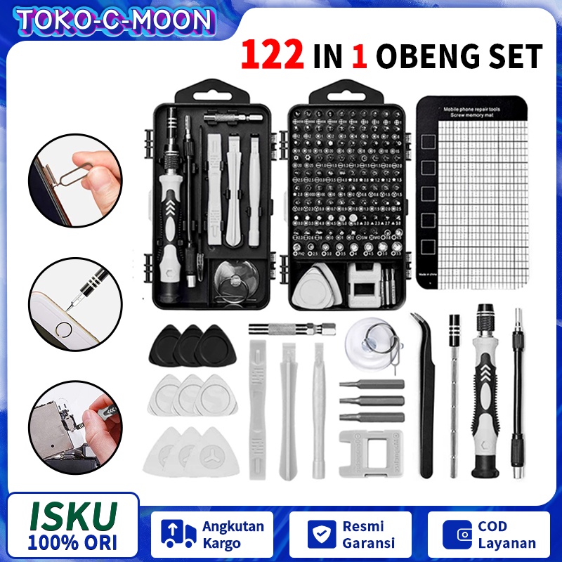 Jual ISKU Set Obeng 122 in 1 Hp full set Kunci Obeng set HP Obeng HP Smartphone Obeng Laptop ...