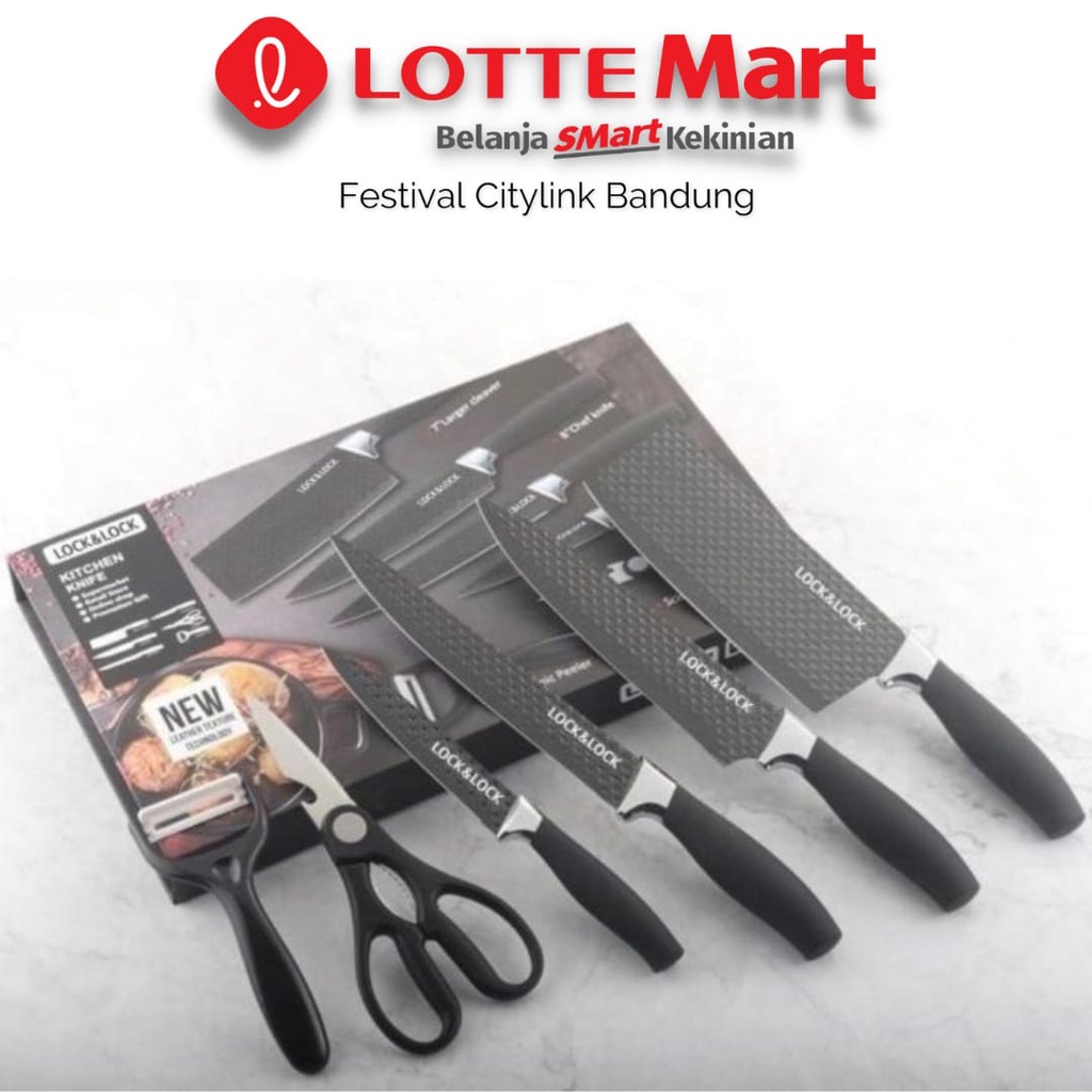 Jual L&L Knife set 6 pcs CKK10386 BLACK / Pisau dapur Viral | Shopee ...