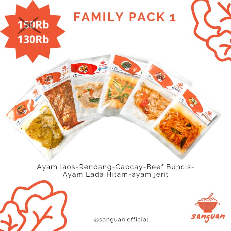 Jual FAMILY PACK 1 SANGUAN Frozen Food Makanan siap saji Instant ...