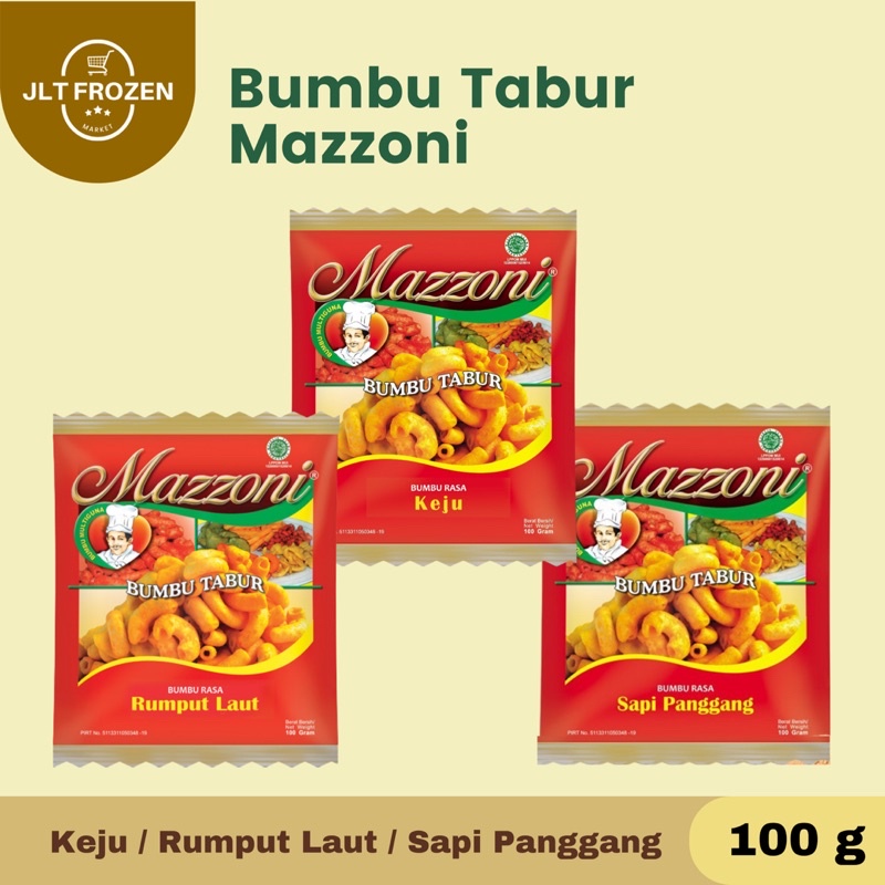 Jual Bumbu Tabur Mazzoni (Keju / Rumput Laut / Sapi Panggang) - 100g ...
