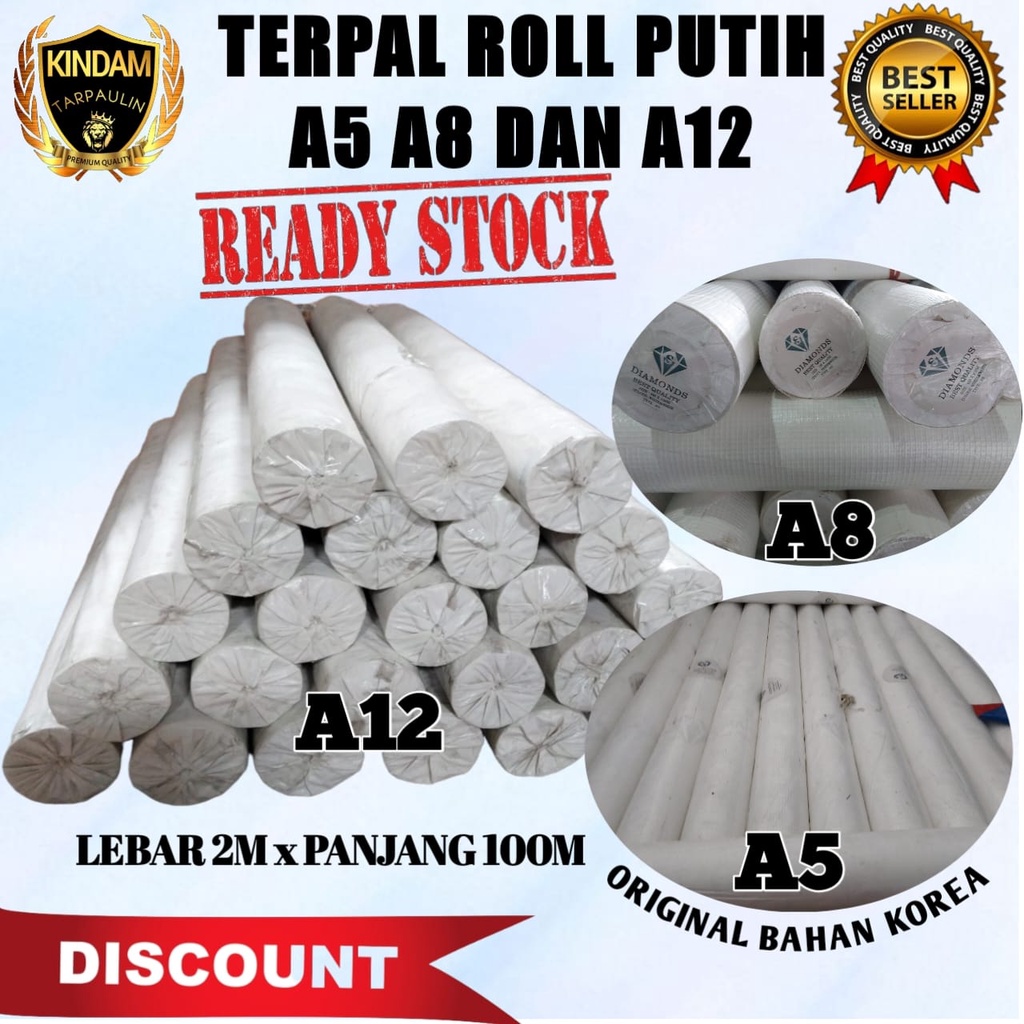 Jual TERPAL ROLL WARNA PUTIH A12 A8 DAN A5 MURAH | TERPAL ROLL ATAP ...