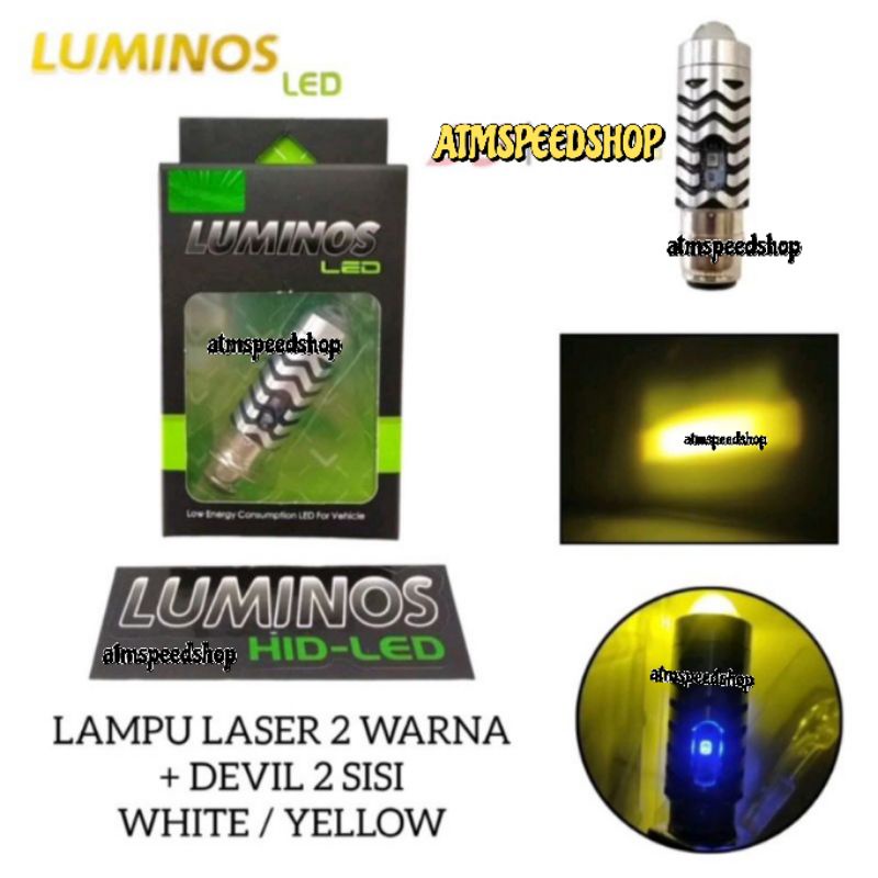 Jual Lampu LED LUMINOS Depan Motor H6 LS2 Laser Hi Low Luminos DC Putih Kuning_atmspeedshop ...