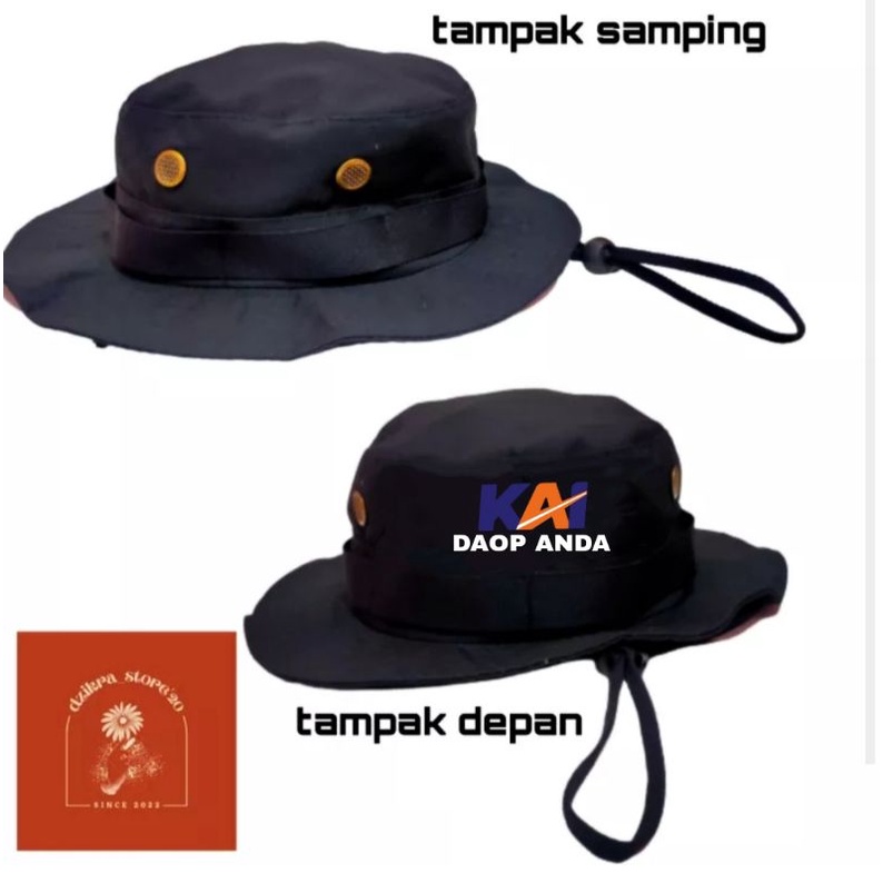 Jual topi kai kastem nama daop anda//topi kai//topi rimba//topi outdoor ...