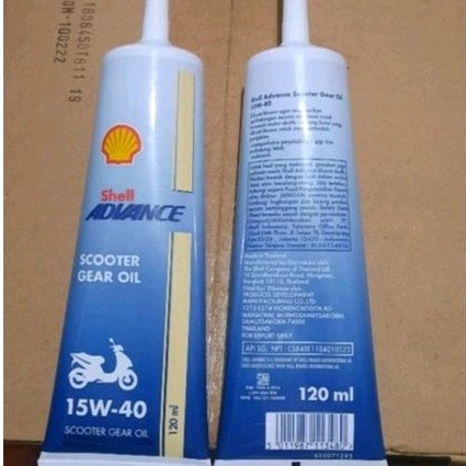 Jual OLI GEAR GARDAN CVT SHELL ADVANCE SCOOTER GEAR OIL 15W40 120ML ...