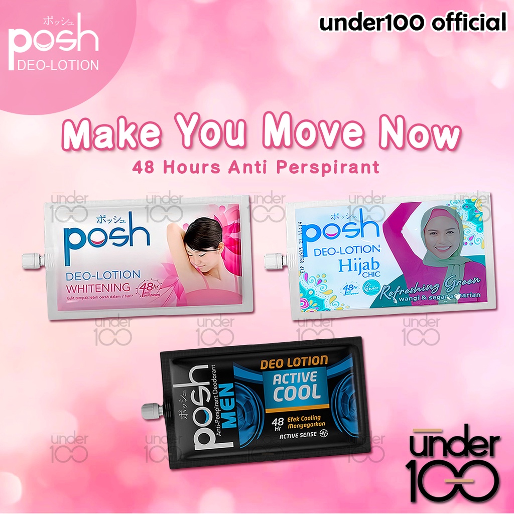 Jual UNDER100 POSH Deo-Lotion Whitening | Posh Men Active Cool Anti ...