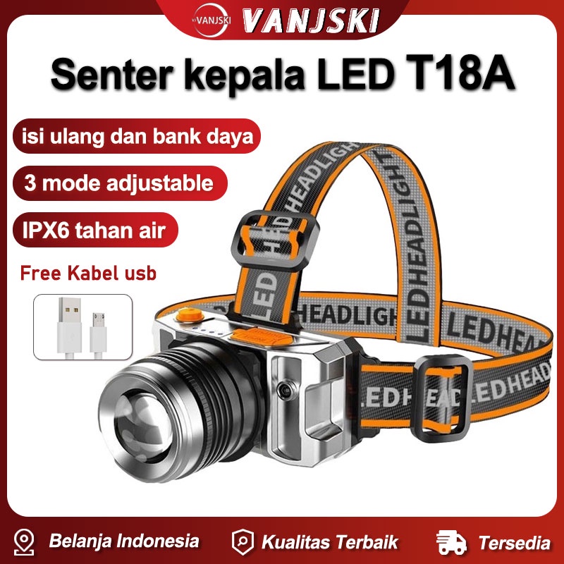 Jual T9 Lampu Sorot Induksi Senter Kepala Led Zoom Isi Ulang Lampu Kepala Senter Super Terang ...