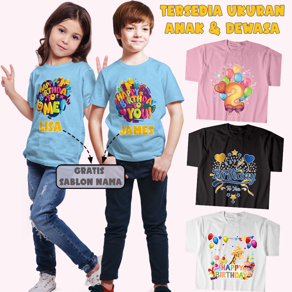Jual Baju Ulang Tahun Ultah Anak dan Dewasa Kaos Seragam Couple ...