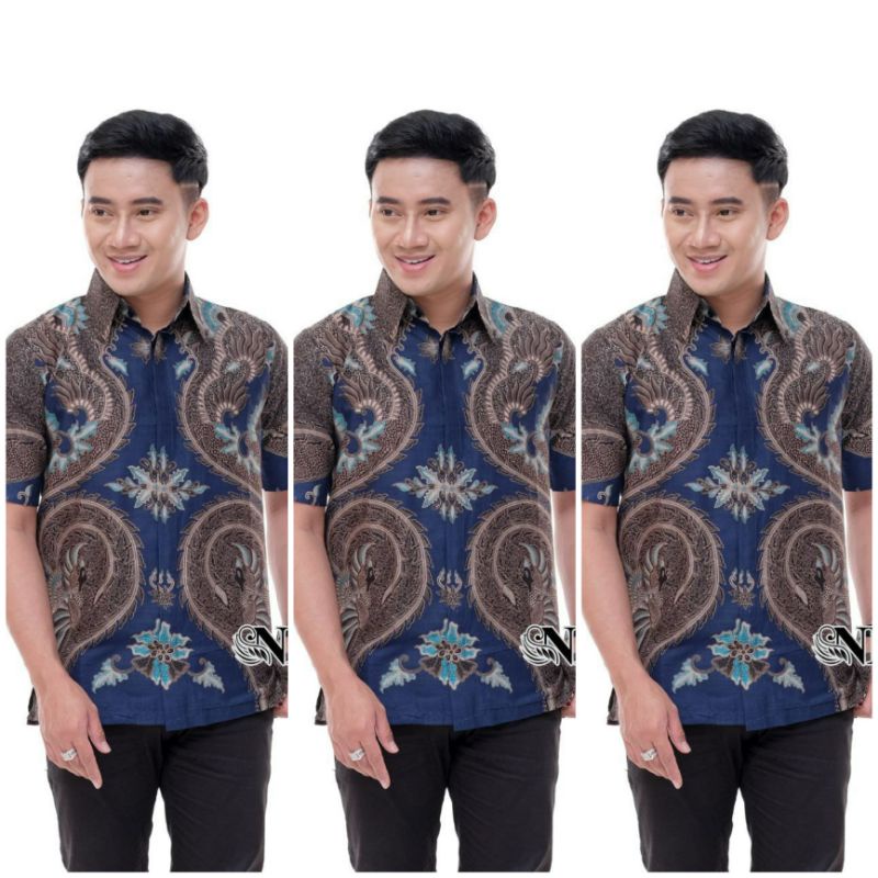 Jual Baju Batik Pria Reguler Modern Lengan Pendek OB 514 M L XL XXL ...