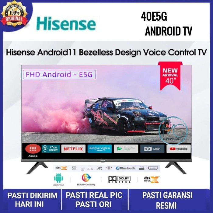 Jual Hisense 40 inch FHD Android 11 Smart TV-Bezelless Design-Dolby 40E5G | Shopee Indonesia